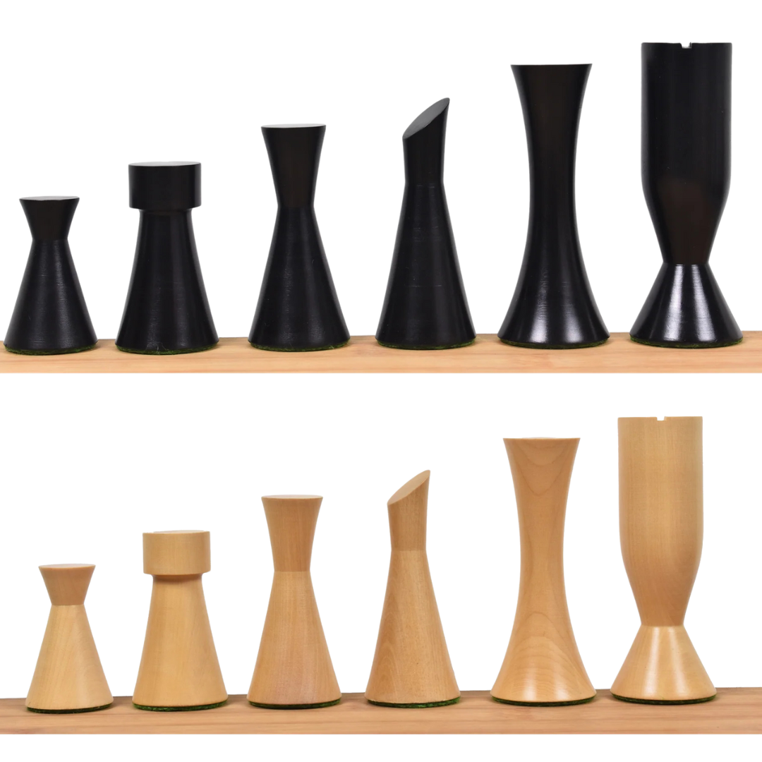3.4" Minimalist Tower Series Chess Set- Chess Pieces Only- Weighted Eb ...