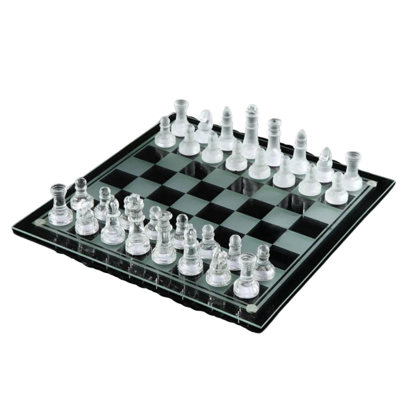 Crystal Chess Pieces with Chessboard | Glass Chess Set – Chess'n'Boards