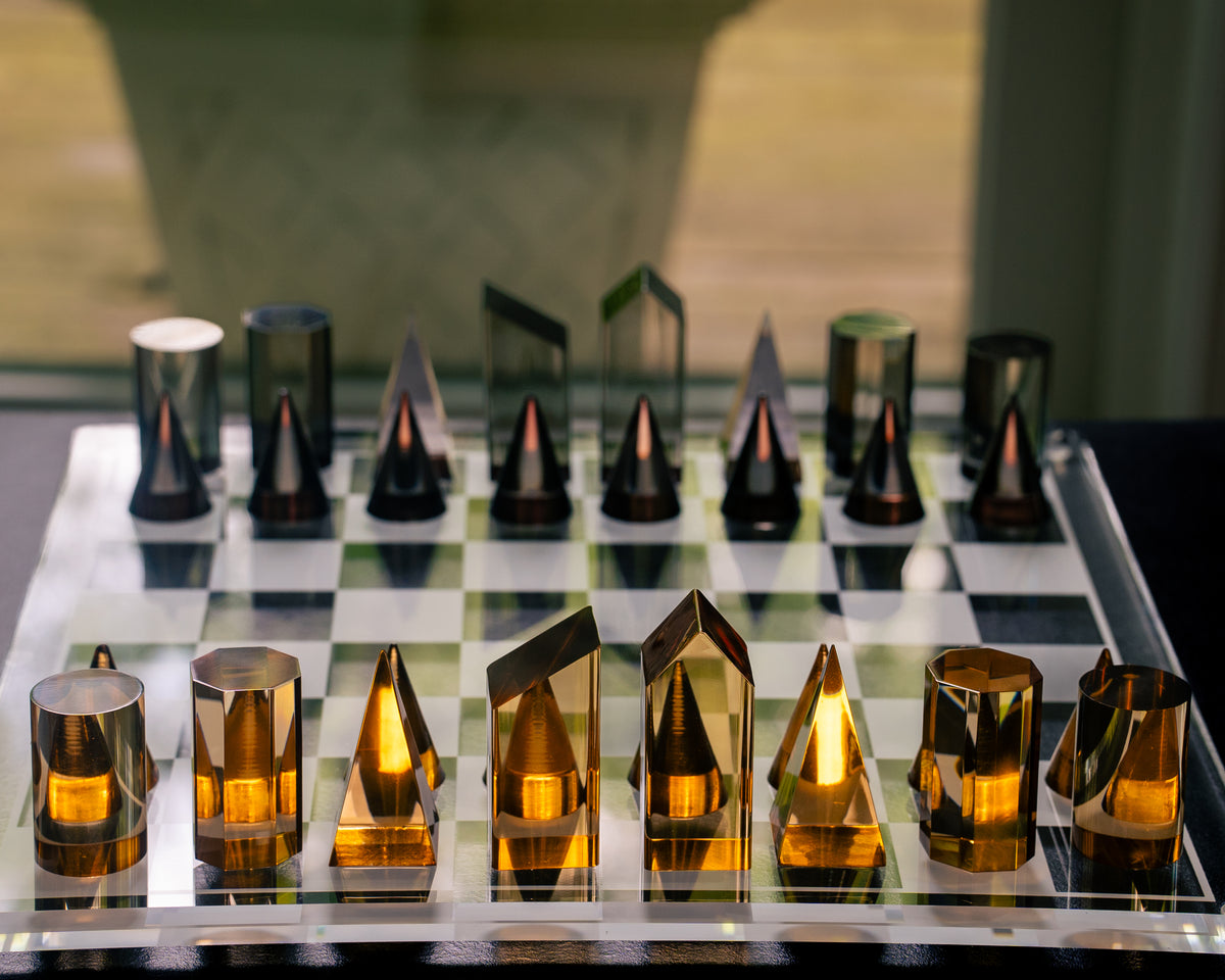 Glass Chess Set & Elegant Crystal Chessboard – Chess'n'Boards